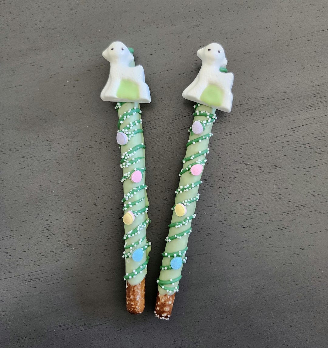 Easter Lamb Chocolate Covered Pretzel Rods(12) - Etsy