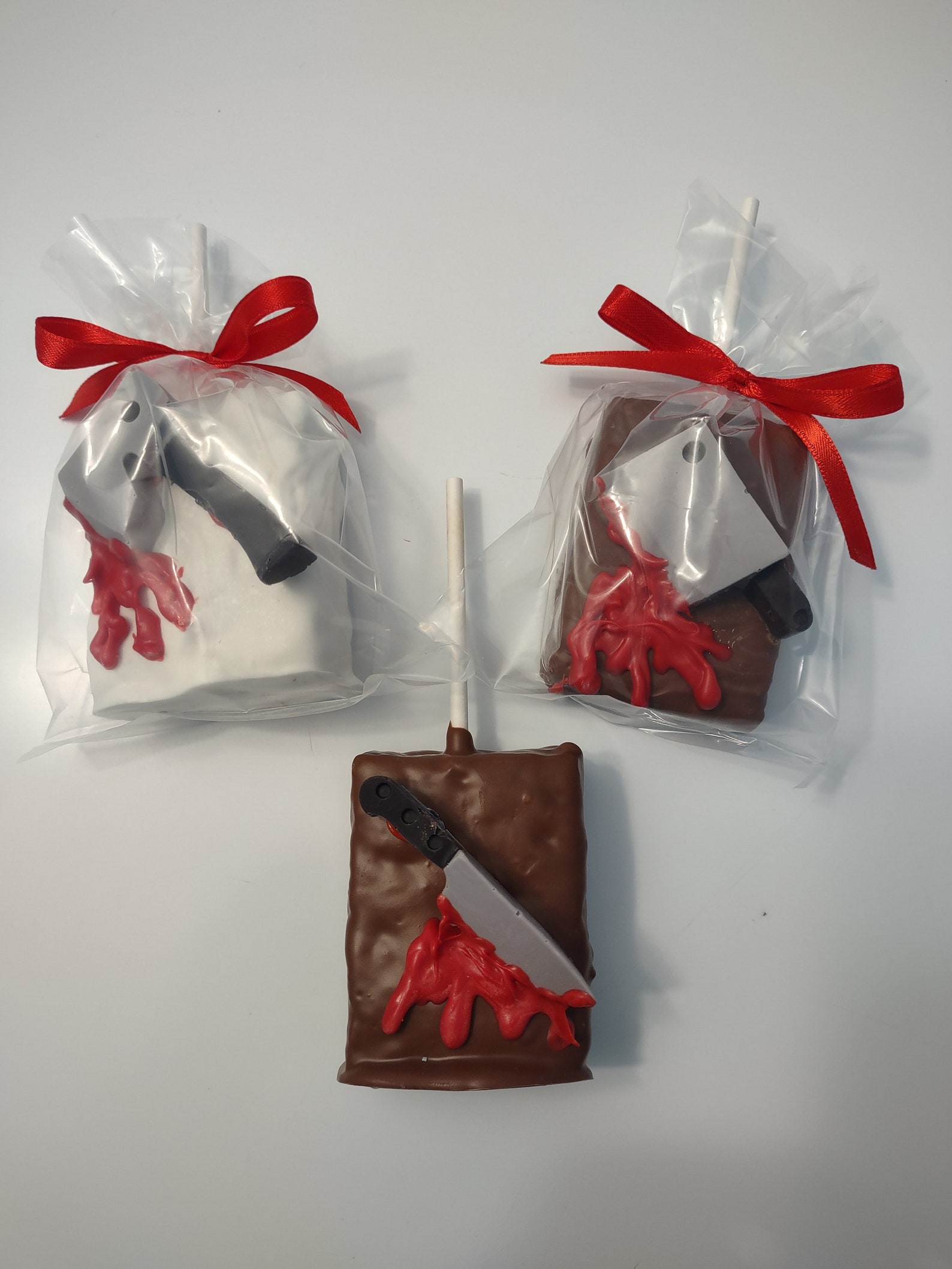 Horror Movie Holloween Bloody Ax Cleaver Knife Chocolate Covered Rice ...