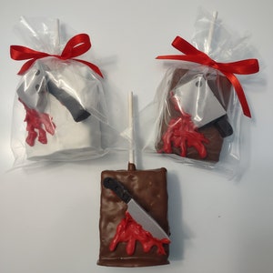 Horror Movie Holloween Bloody Ax Cleaver Knife Chocolate Covered Rice ...