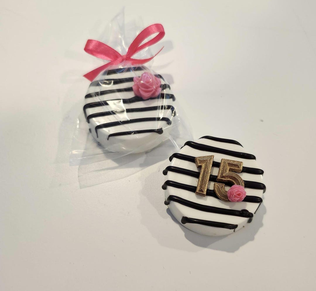 White and Black Age Number Rose Vanilla Flavored Chocolate Covered ...