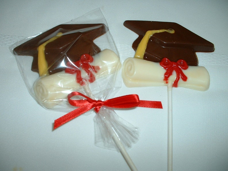 Graduation Cap and Diploma Chocolate Lollipop(12) - Etsy