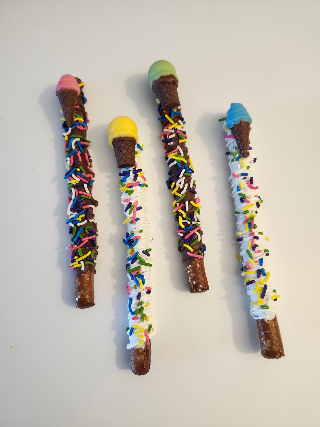 Ice Cream Cone Chocolate Covered Pretzel Rods(12) - Etsy