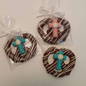 Chocolate Covered Pretzels With Cross for Christening, Communion, or ...