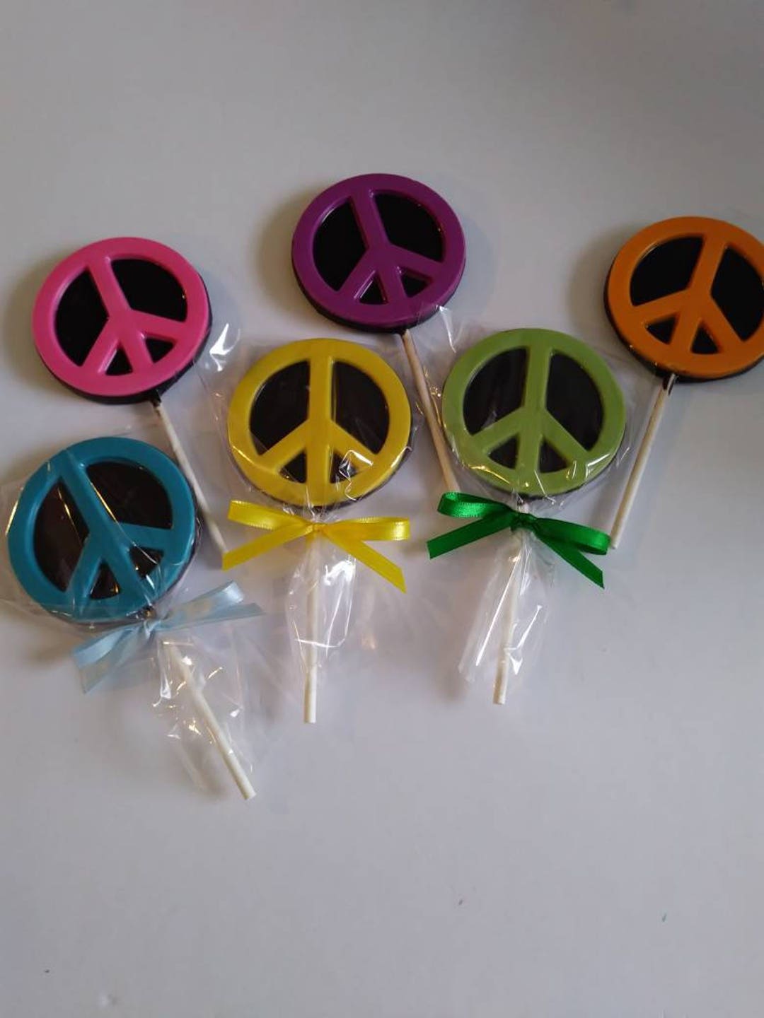 Peace Sign Chocolate Lollipops - Etsy