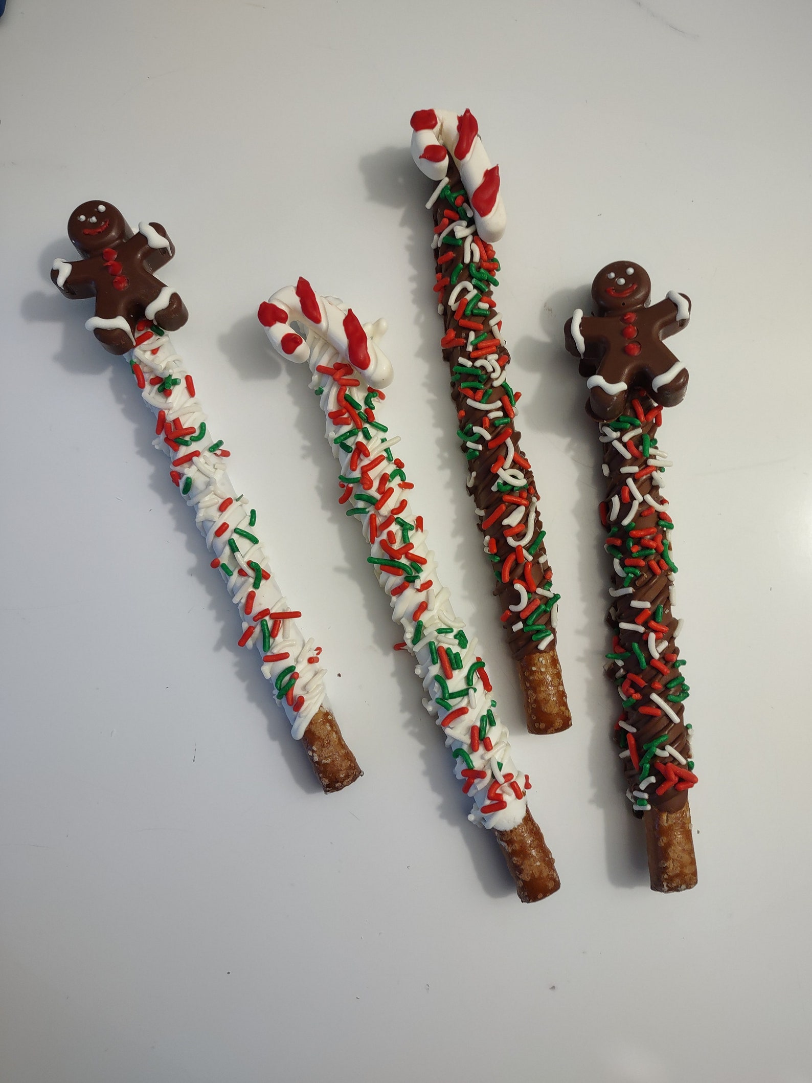 Gingerbread Man and Candy Cane Christmas Chocolate Covered - Etsy