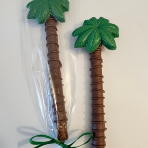 Palm Tree Chocolate Covered Pretzel Rods (12) Hawaiian Party Luau - Etsy