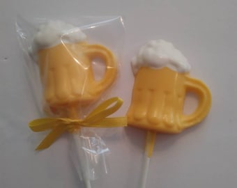 Beer Mug Chocolate Lollipops, Yellow Chocolate Beer Mug Pops ,brown ...