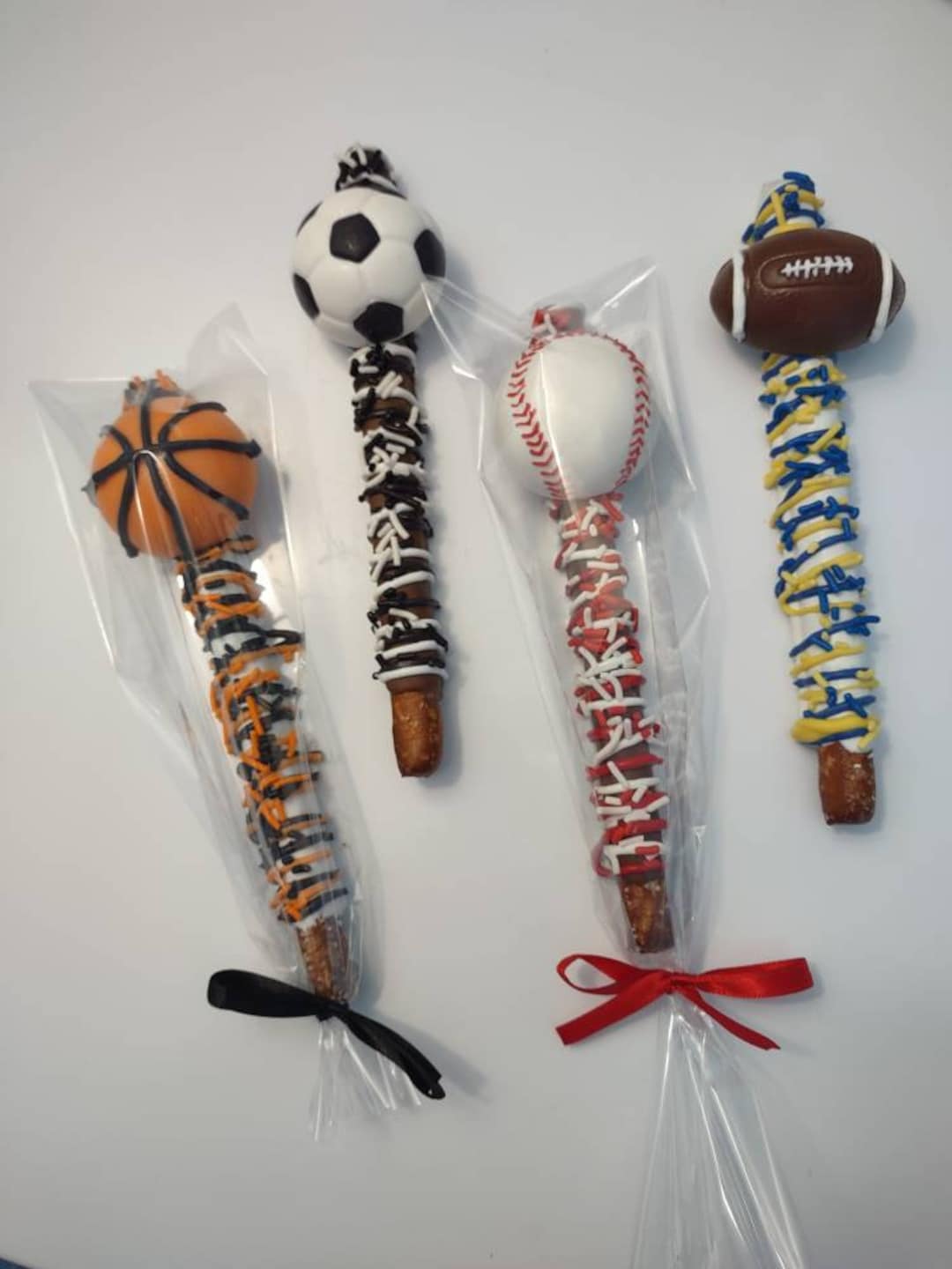 Sports Chocolate Covered Pretzel Rods Baseball Football Soccer ...