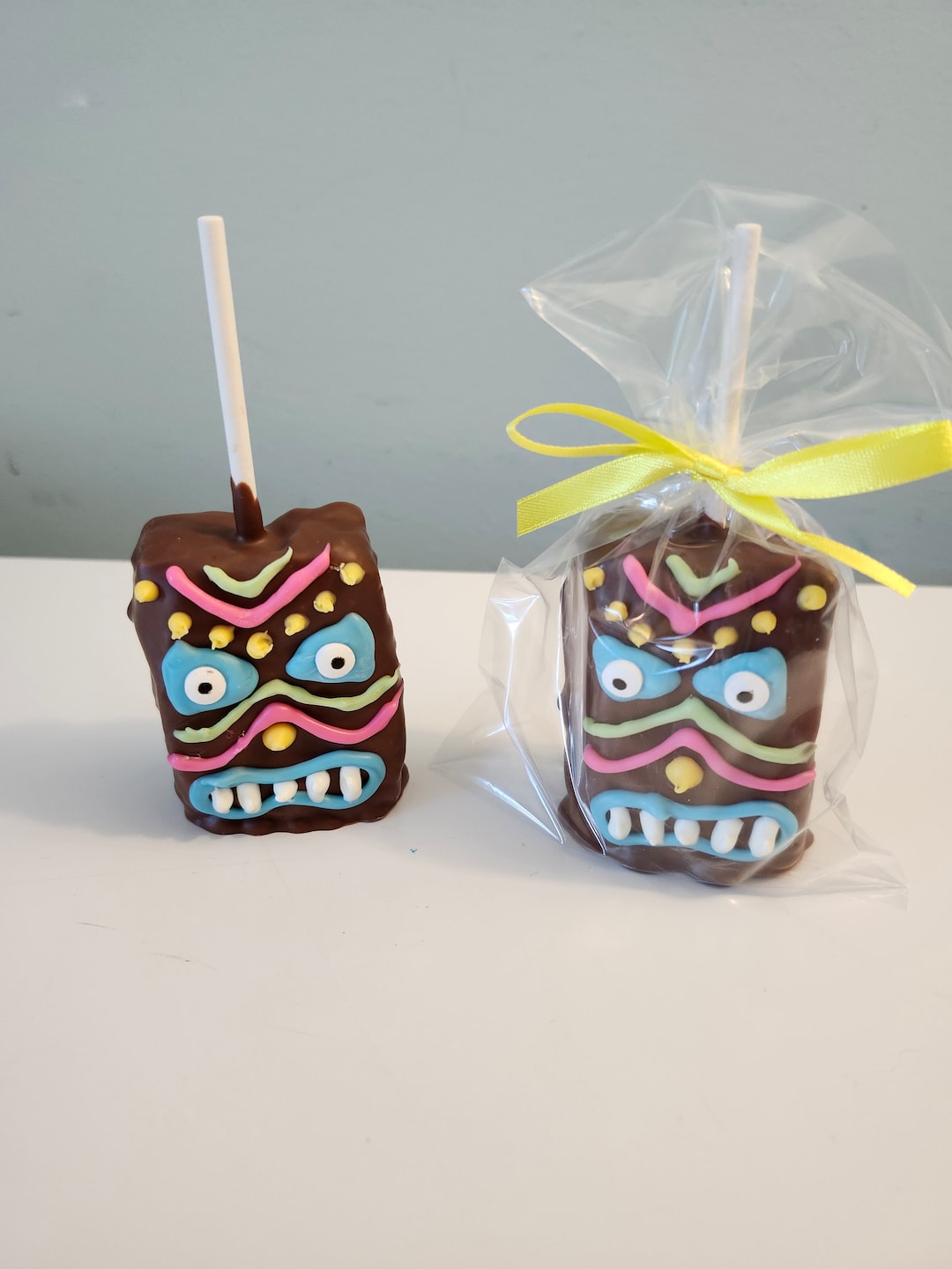 Tiki Chocolate Covered Rice Krispie Lollipops - Etsy