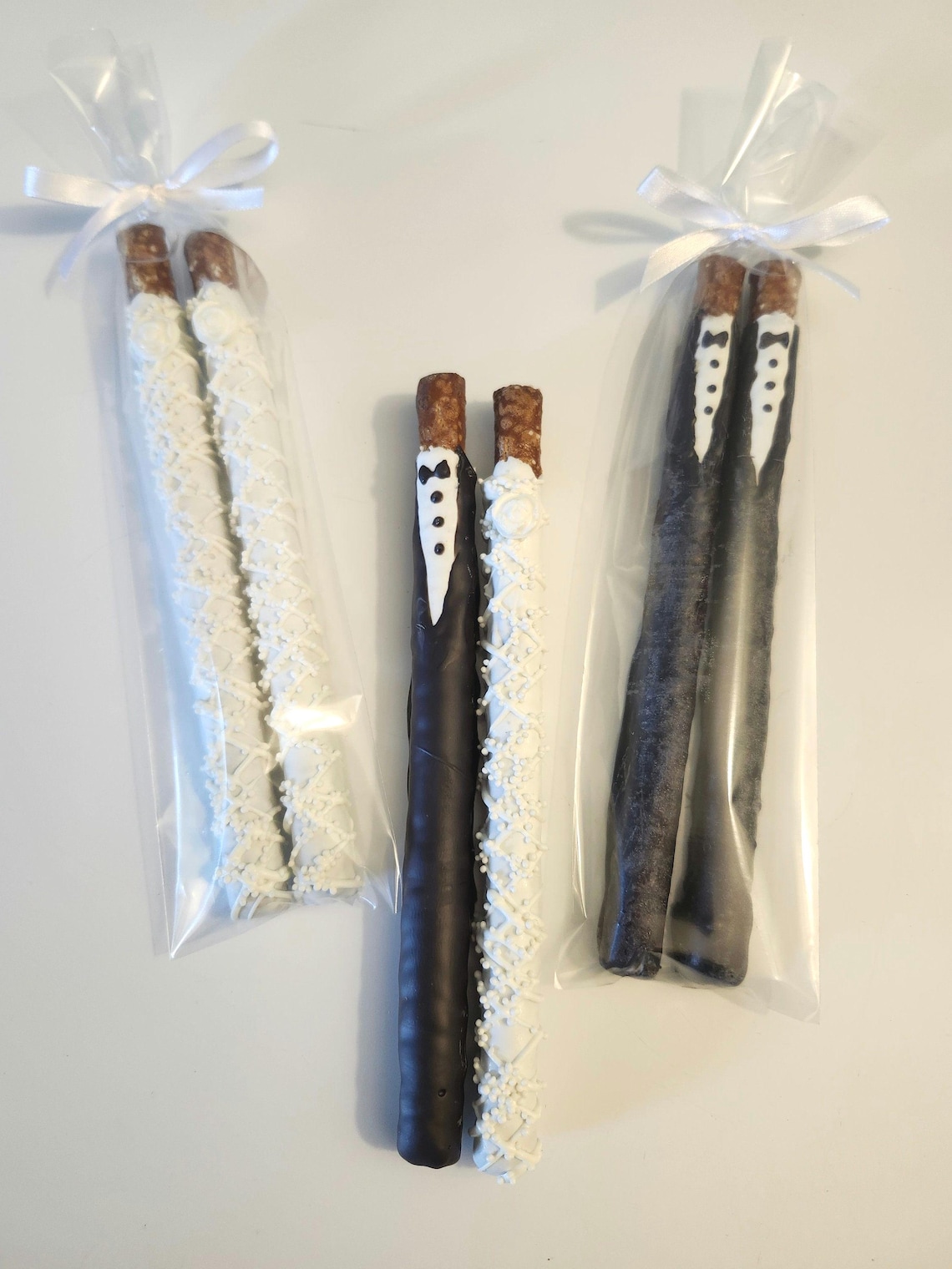 Bride and Groom Chocolate Covered Pretzels (12-2pks) Wedding Rehearsal ...