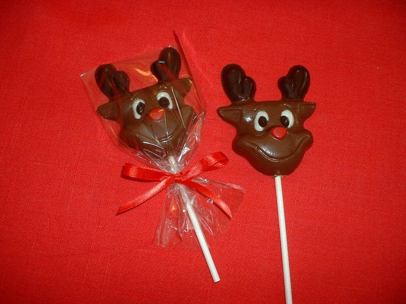 Rudolph the Red Nose Reindeer Chocolate Lollipop(12) - Etsy