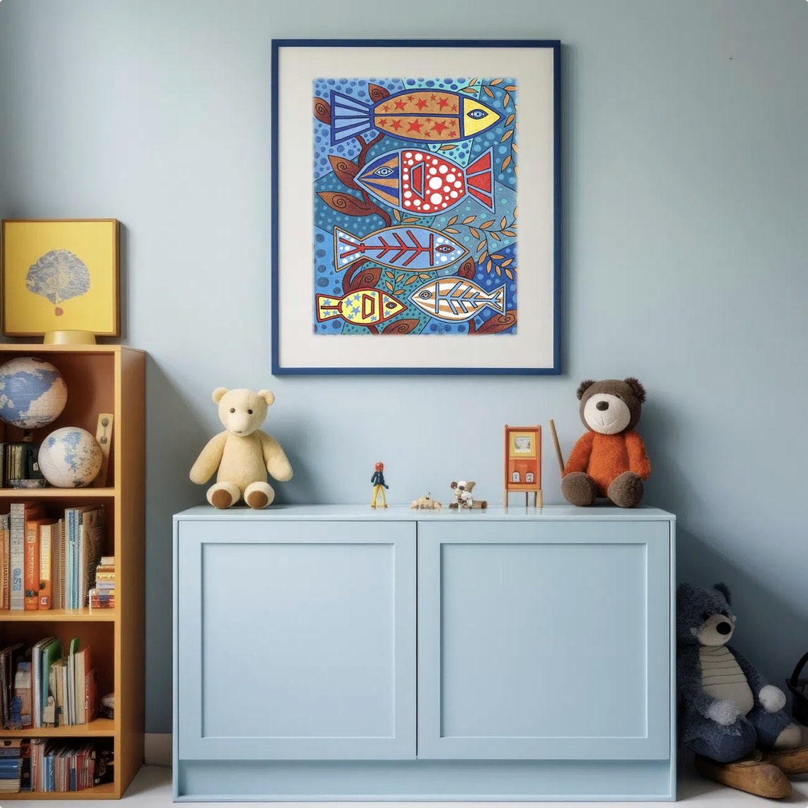 Patriotic Folk Art Fish, Folk Art Fish, Folk Art Patriotic Fish, Folk ...