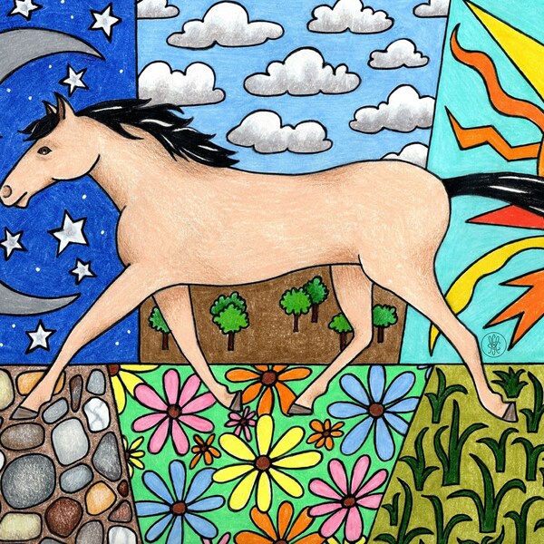 Buckskin Horse - Etsy