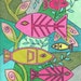 Pink Folk Art Fish, Fish Folk Art, Whimsical Fish, Folk Art Fish, Pink ...