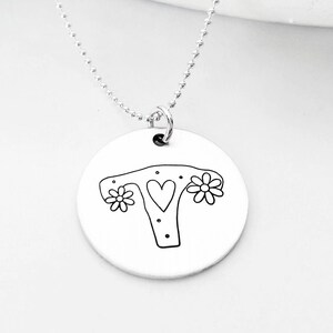 Pro Choice, Sterling Silver Uterus Ovaries Charm Necklace, Reproductive ...