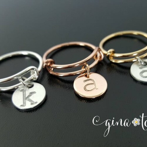 Expandable Wire Ring Personalized With Initial Charm in - Etsy