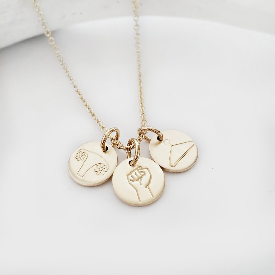 Pro Choice Gold Filled / Sterling Necklace, We Won't Go Back, Abortion ...