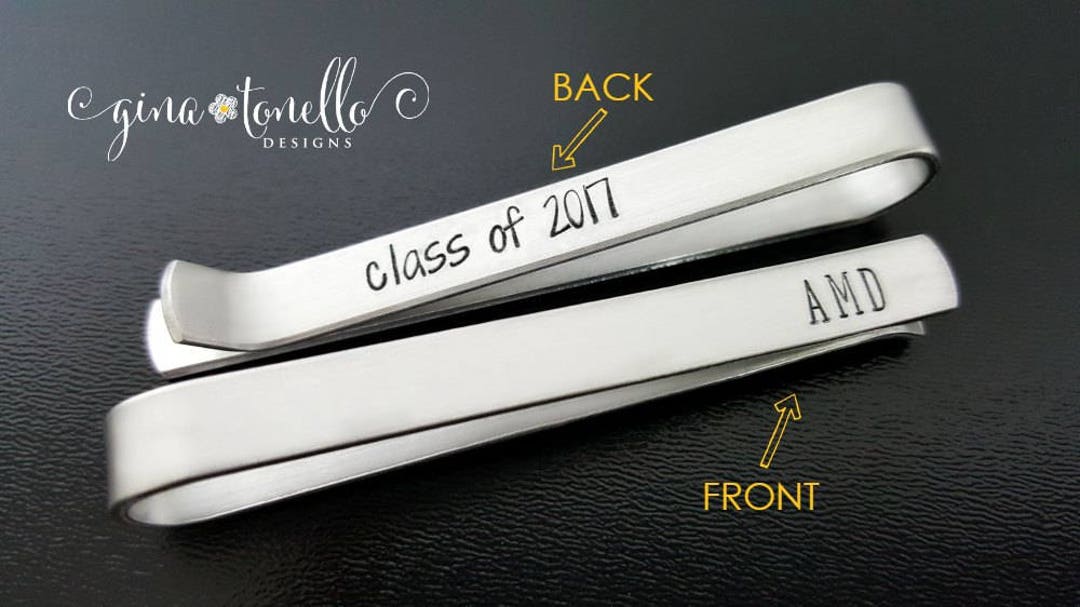 Personalized Tie Bar, Graduation Gift for Him, Non Engraved Hand ...