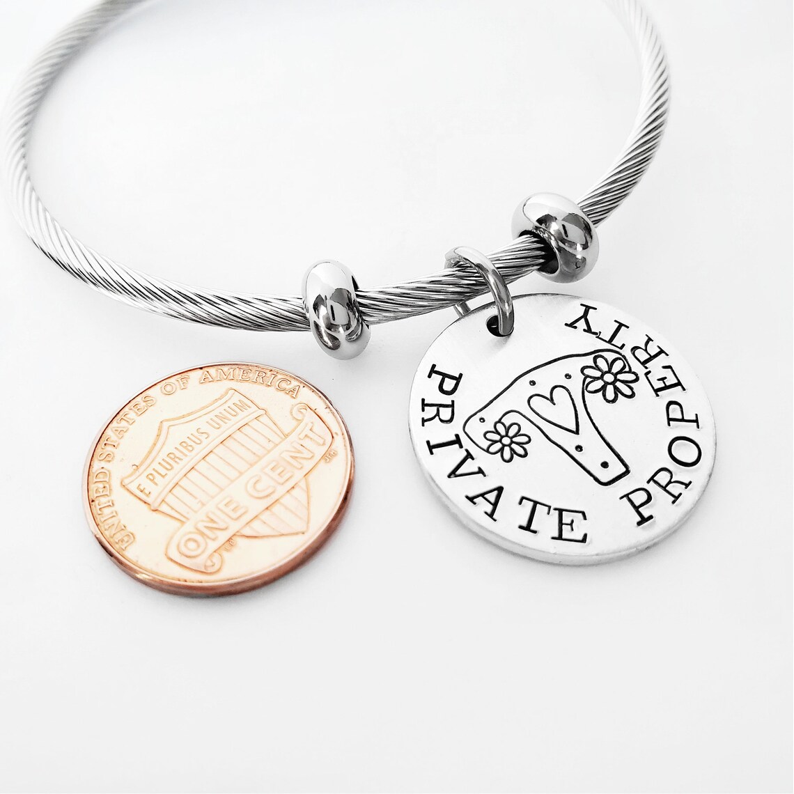 Pro Choice Bangle Bracelet Private Property Uterus Charm - Etsy