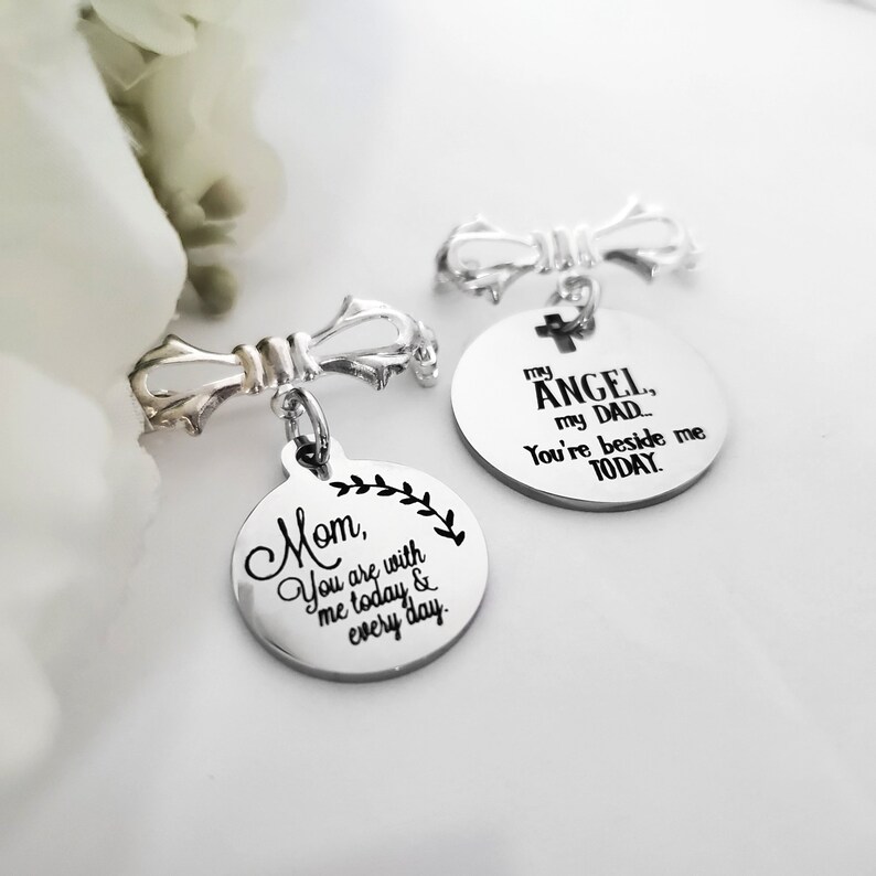 Mom Memorial Lapel Pin, Stainless Steel Remembrance Keepsake, Wedding ...