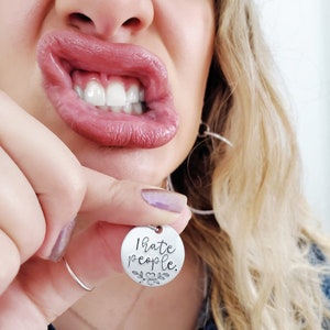 I Hate People Necklace, Funny Jewelry, Inappropriate Sarcastic Gift for ...