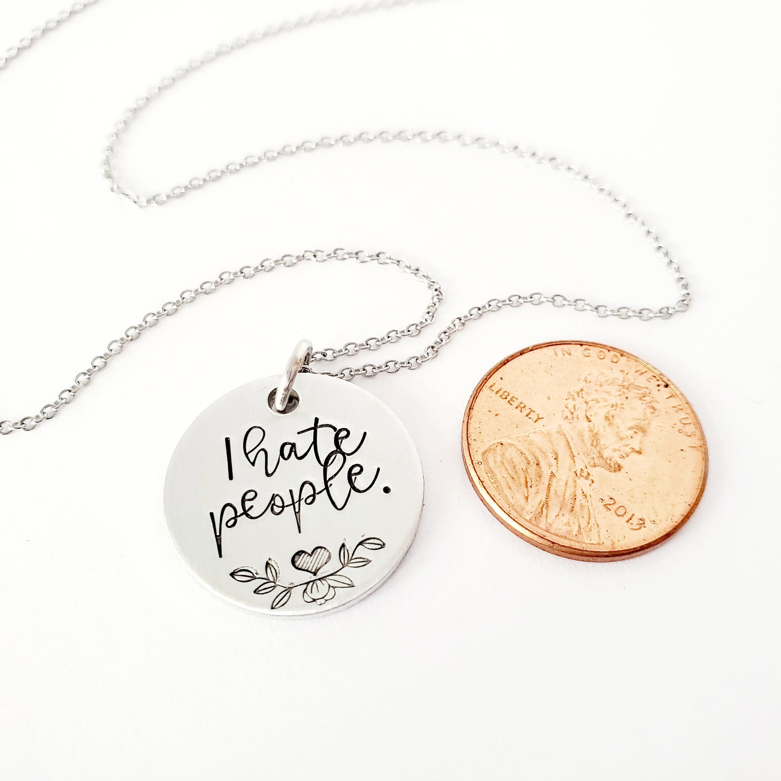 I Hate People Necklace, Funny Jewelry, Inappropriate Sarcastic Gift for ...