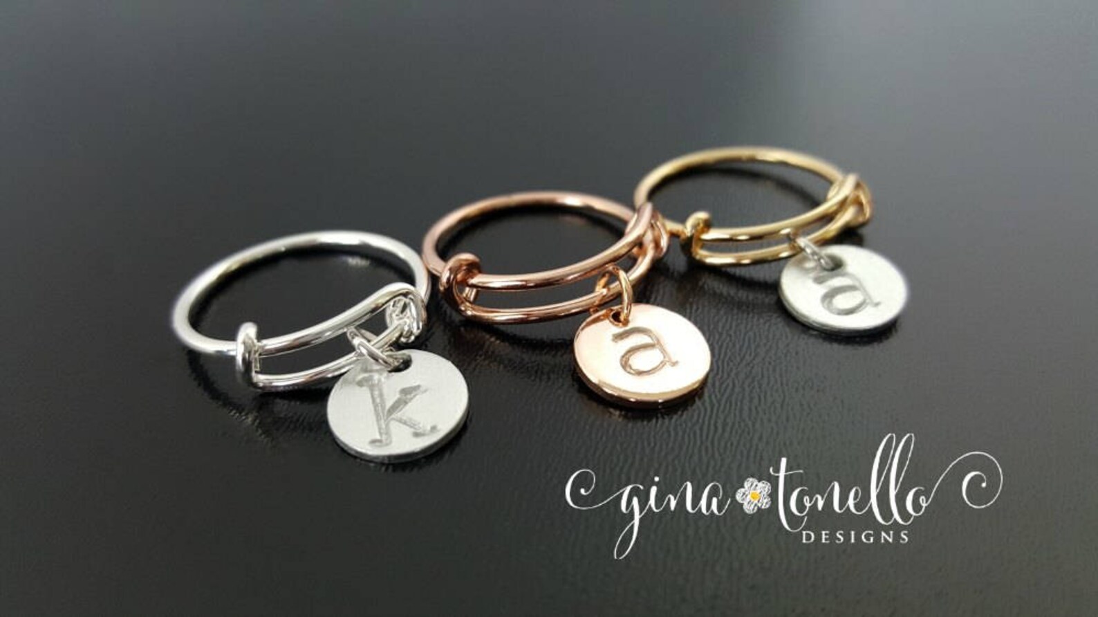 Expandable Wire Ring Personalized With Initial Charm in - Etsy