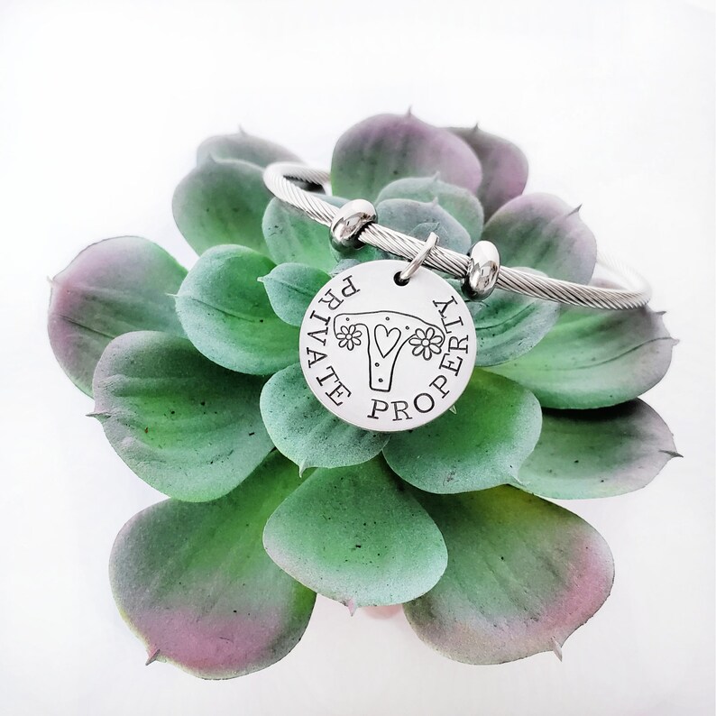 Pro Choice Bangle Bracelet Private Property Uterus Charm - Etsy