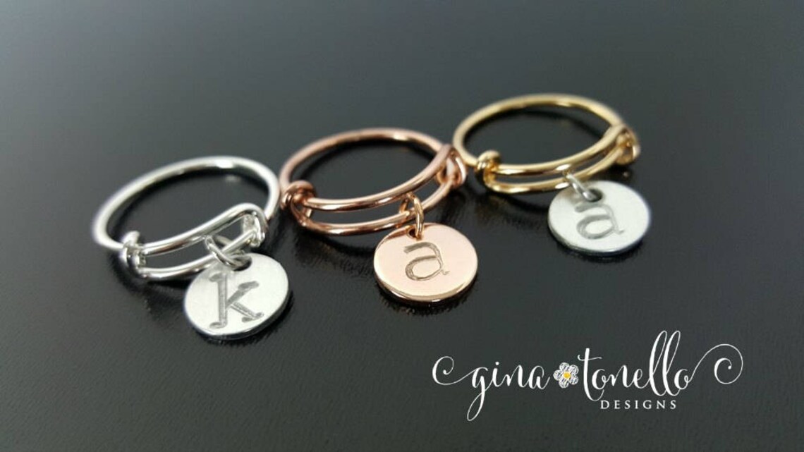 Expandable Wire Ring Personalized With Initial Charm in - Etsy