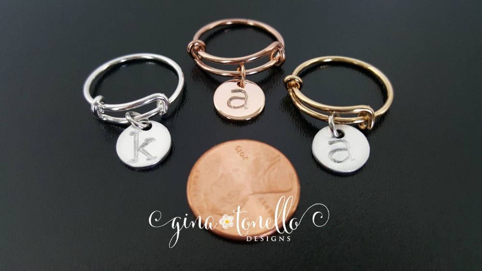 Expandable Wire Ring Personalized With Initial Charm in - Etsy