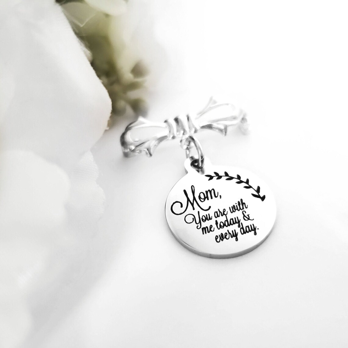 Mom Memorial Lapel Pin, Stainless Steel Remembrance Keepsake, Wedding ...