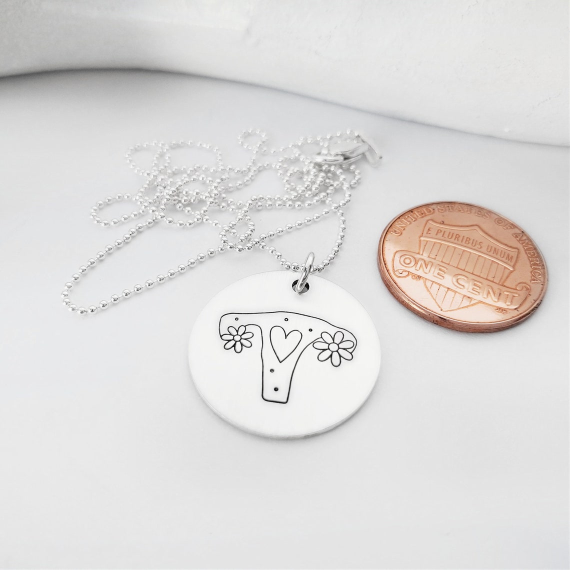 Pro Choice Sterling Silver Uterus Ovaries Charm Necklace Grow - Etsy