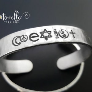 Coexist Bracelet, Boho Cuff, Peace Inspirational Jewelry - Etsy