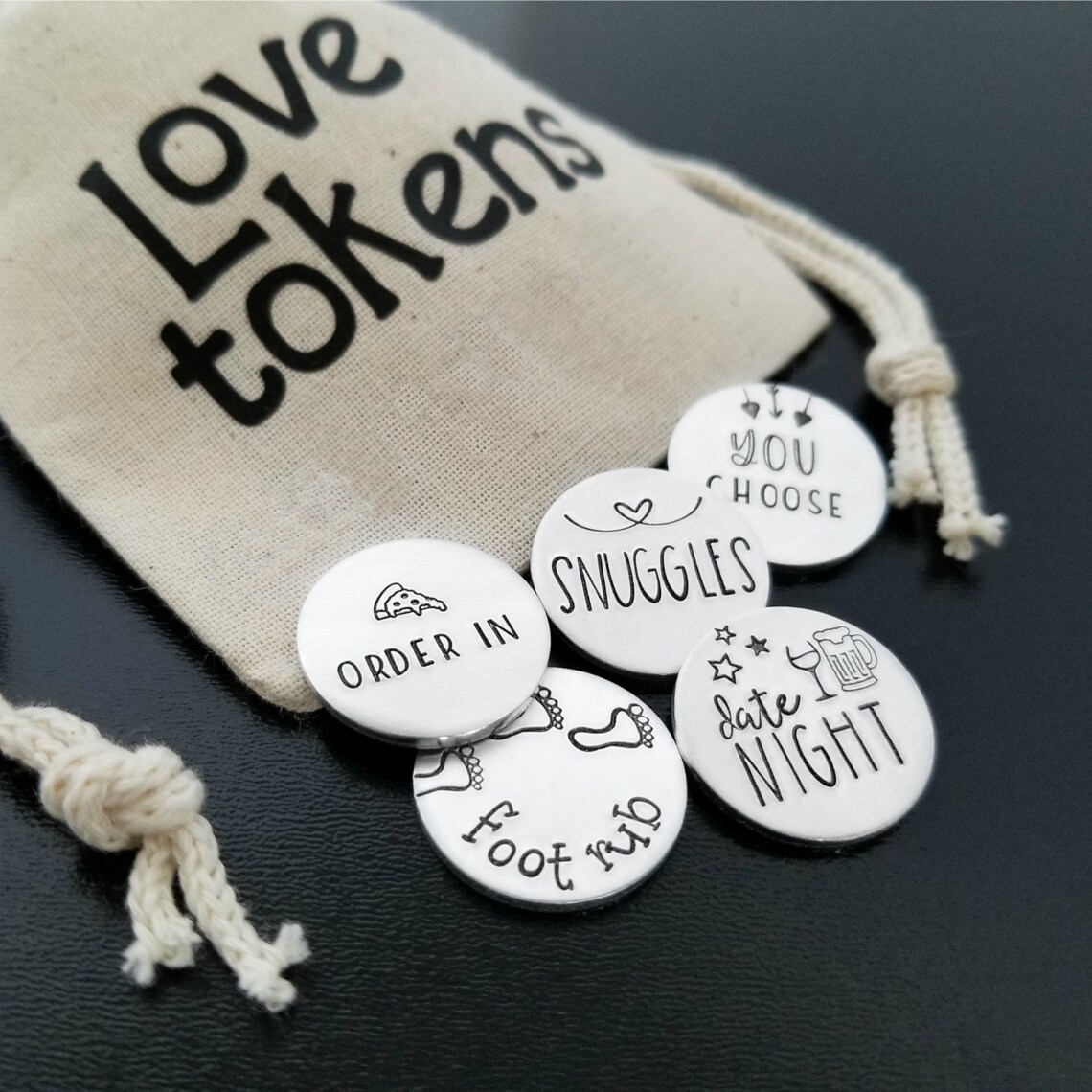 Romantic Gift for Wife Love Tokens Coins Boyfriend Date | Etsy