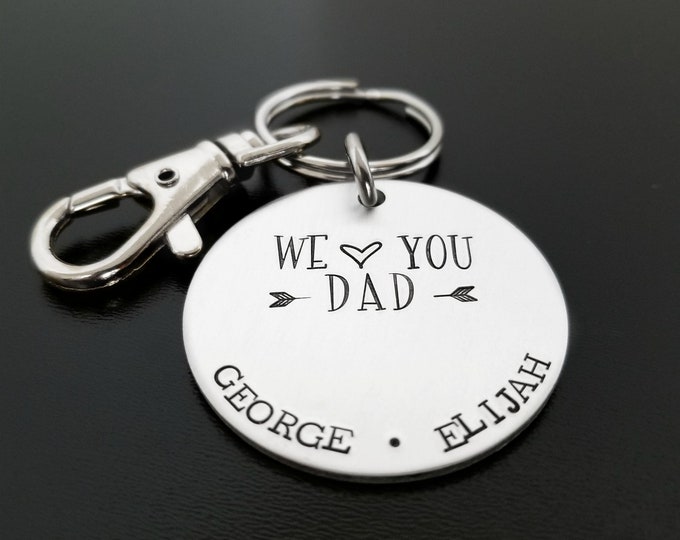 Keychain for Dad, Fathers Day Gift From Kids, Love You Dad Keyring - Etsy