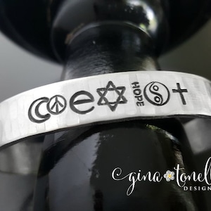 Coexist Bracelet, Boho Cuff, Peace Inspirational Jewelry - Etsy