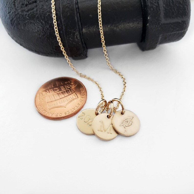 Personalized Gold Filled Senior Necklace, Graduation Cap, Class of 2025 ...