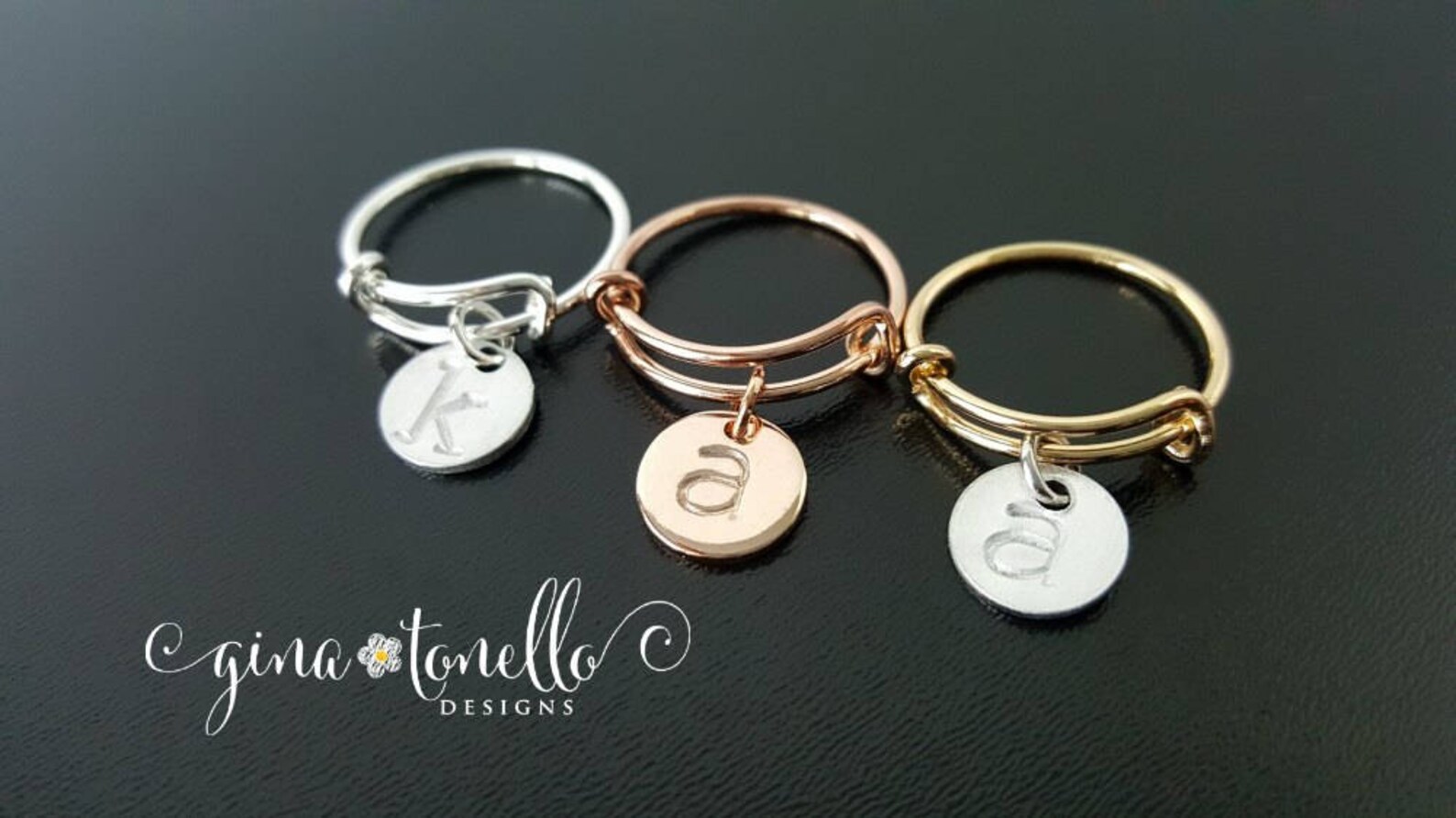 Expandable Wire Ring Personalized With Initial Charm in - Etsy