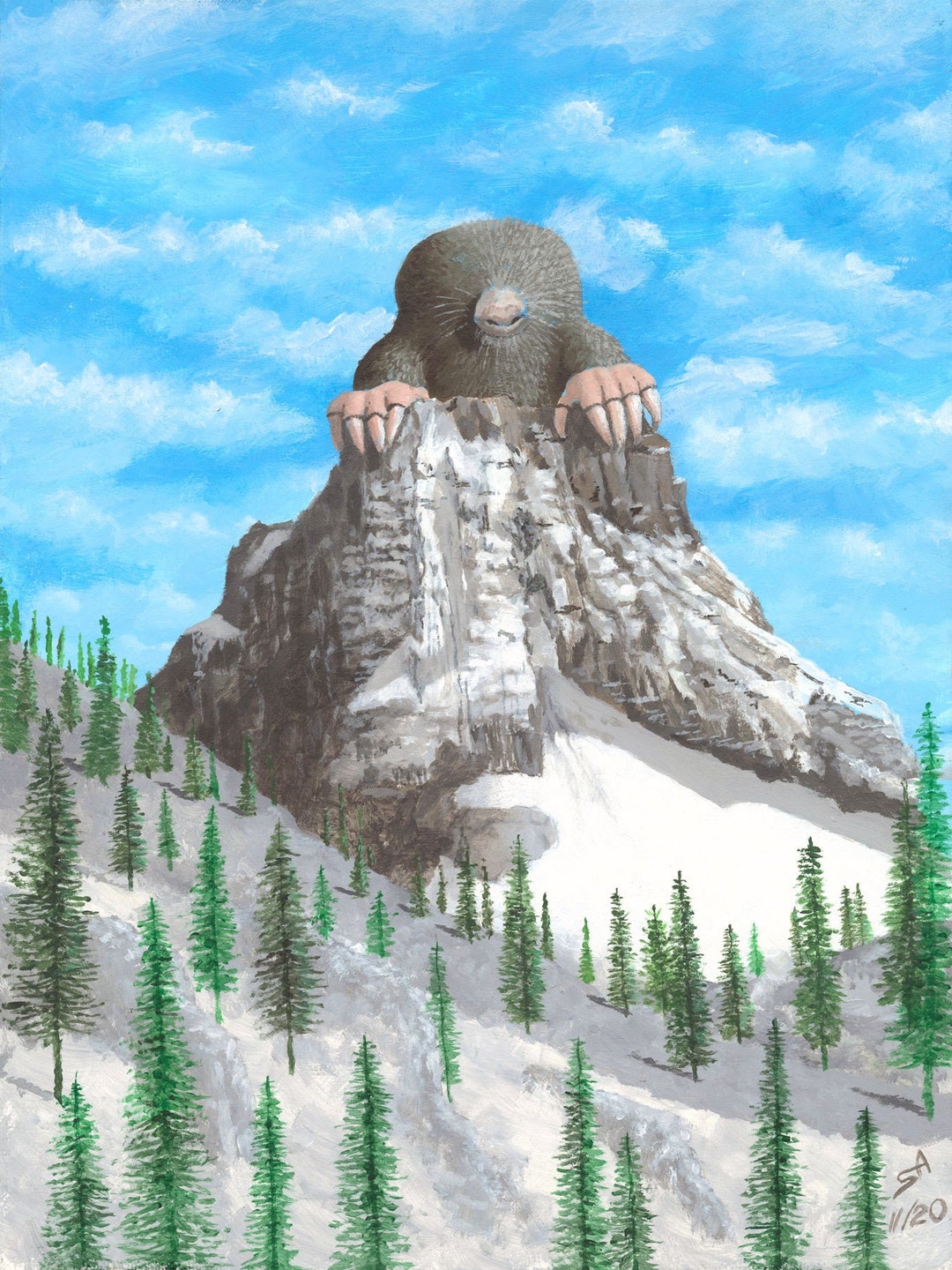 Digital Print "mountain Out of a Molehill" - Etsy