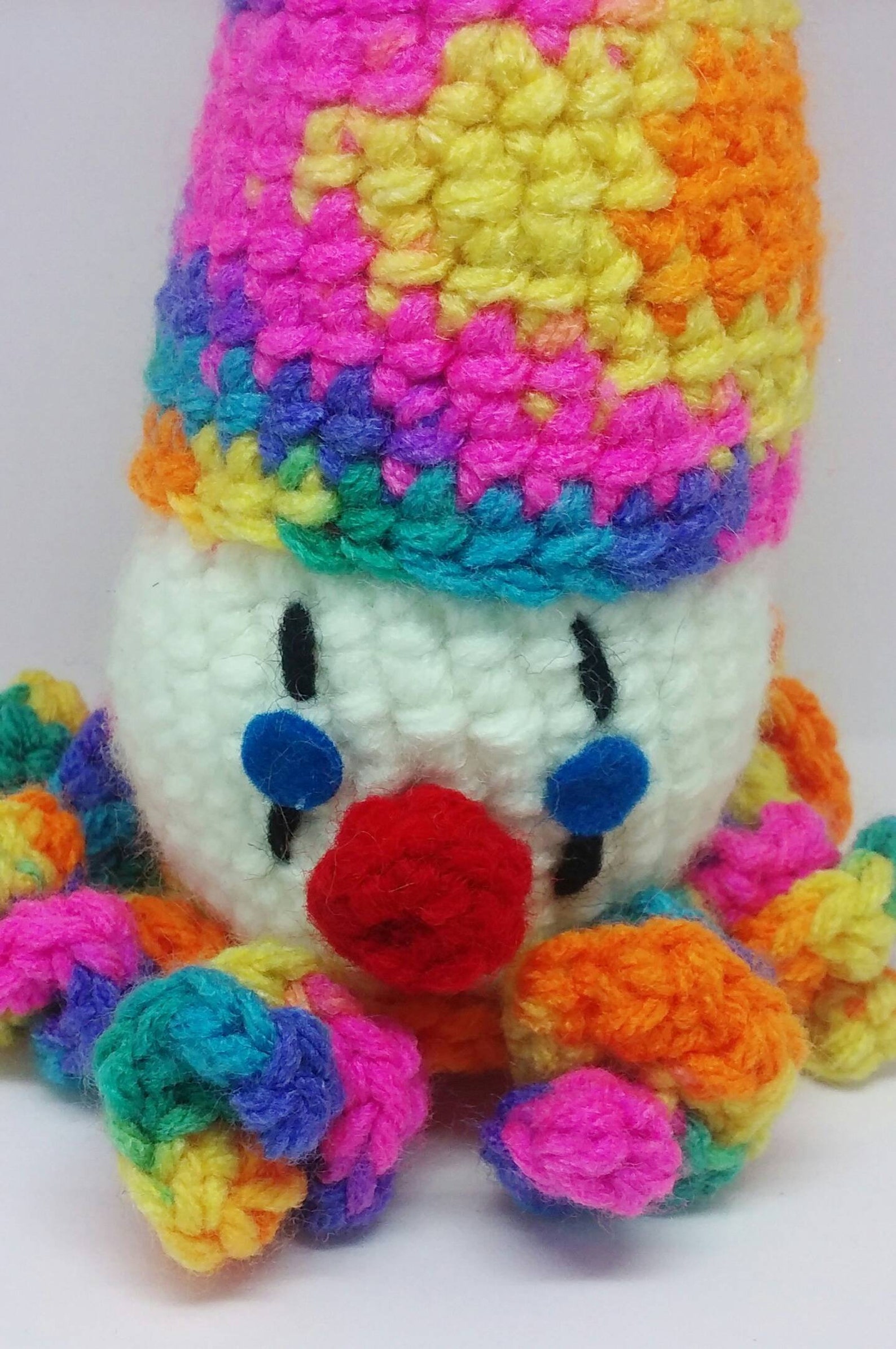 Crochet Rainbow Clown Octopus Tracy - Etsy