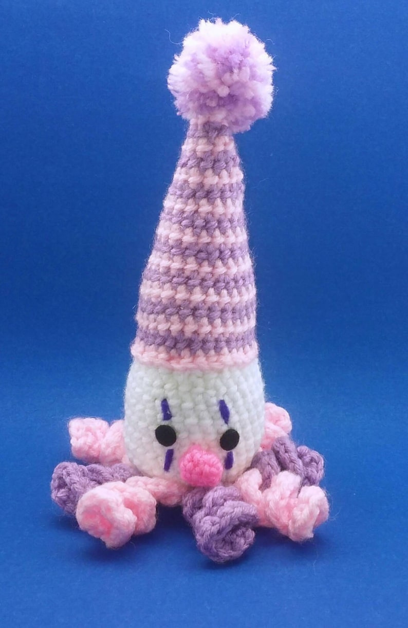 Crochet Rainbow Clown Octopus Tracy - Etsy