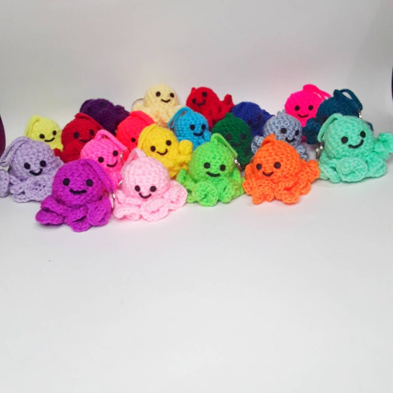 Mini Octopus Keychain Crochet in 20 Colors - Etsy