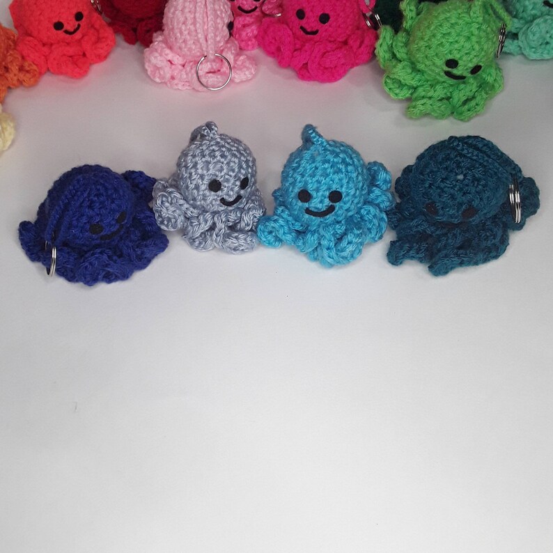 Mini Octopus Keychain Crochet in 20 Colors | Etsy