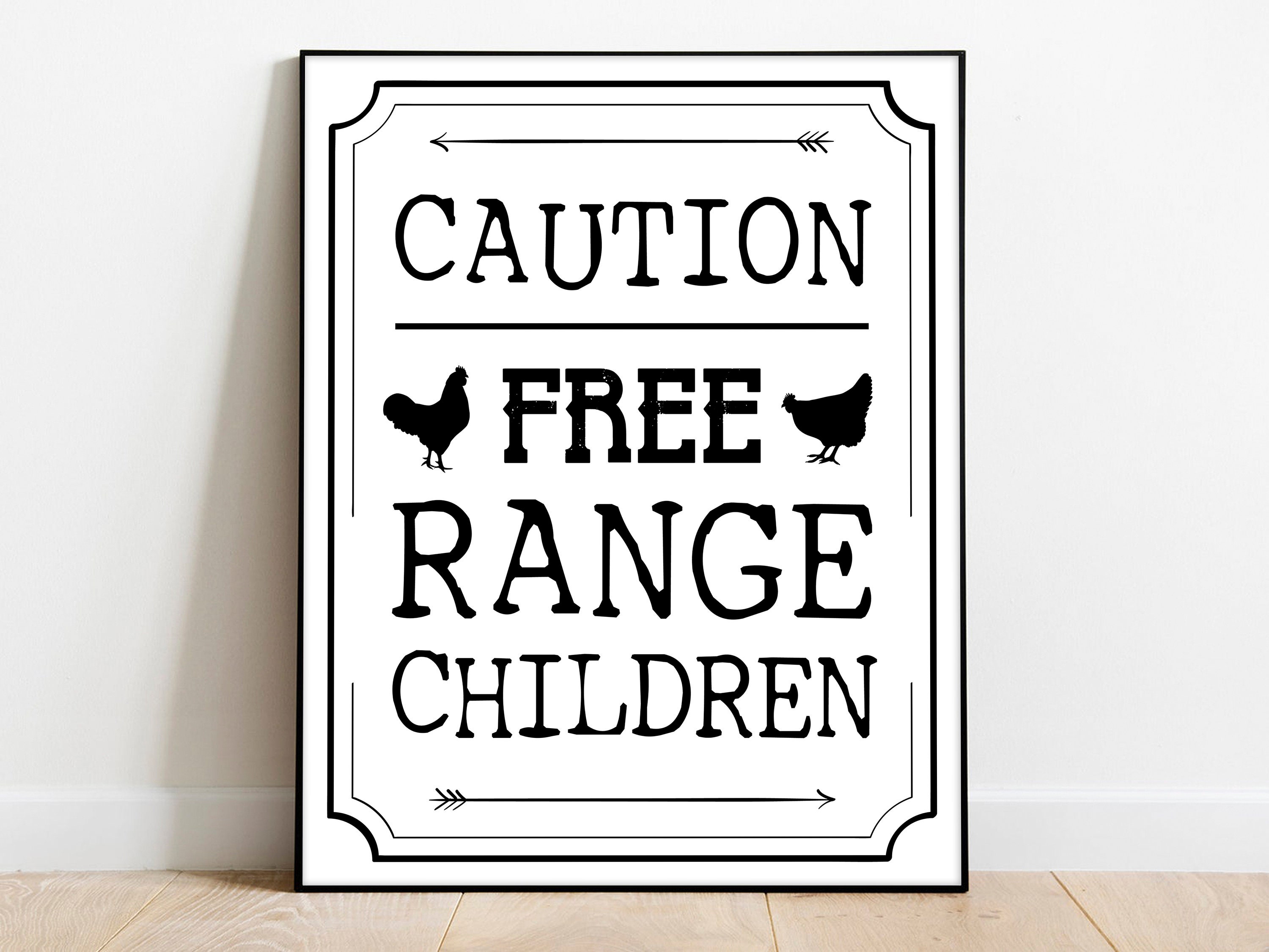 Free Range Children Printable, Home Decor, Printable Art, Farmhouse ...