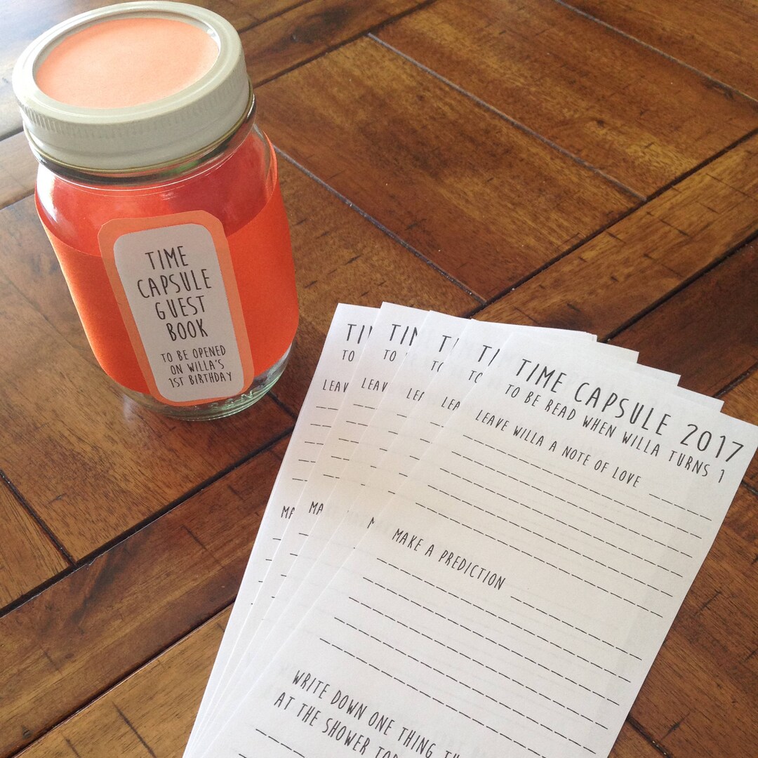 Baby Time Capsule for Baby Shower, Custom Baby Shower Games Printable ...