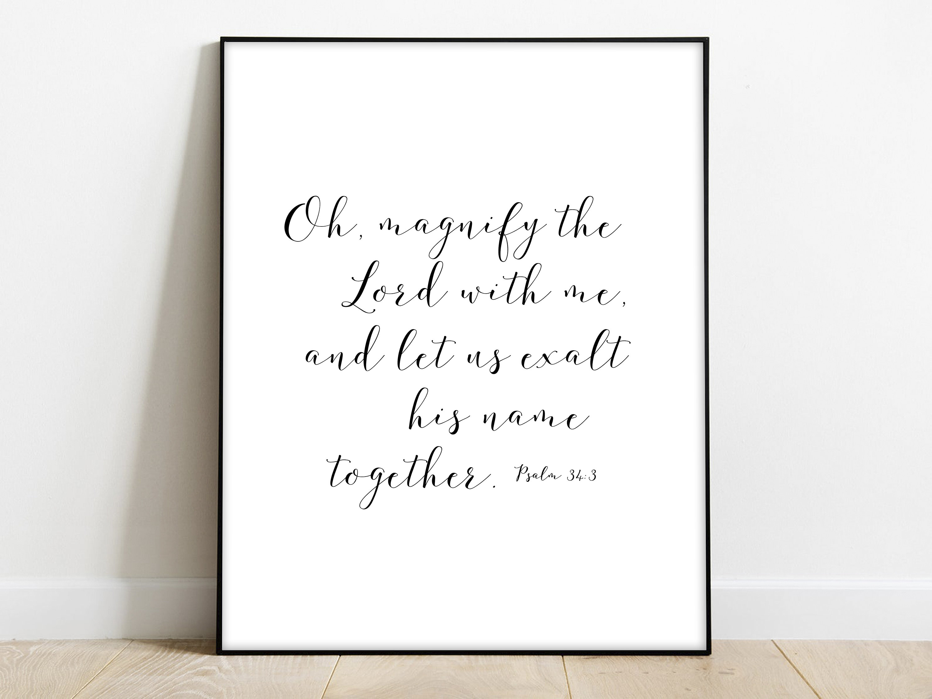 Magnify the Lord Printable Scripture Verse, Psalm 34, Bible Verse ...