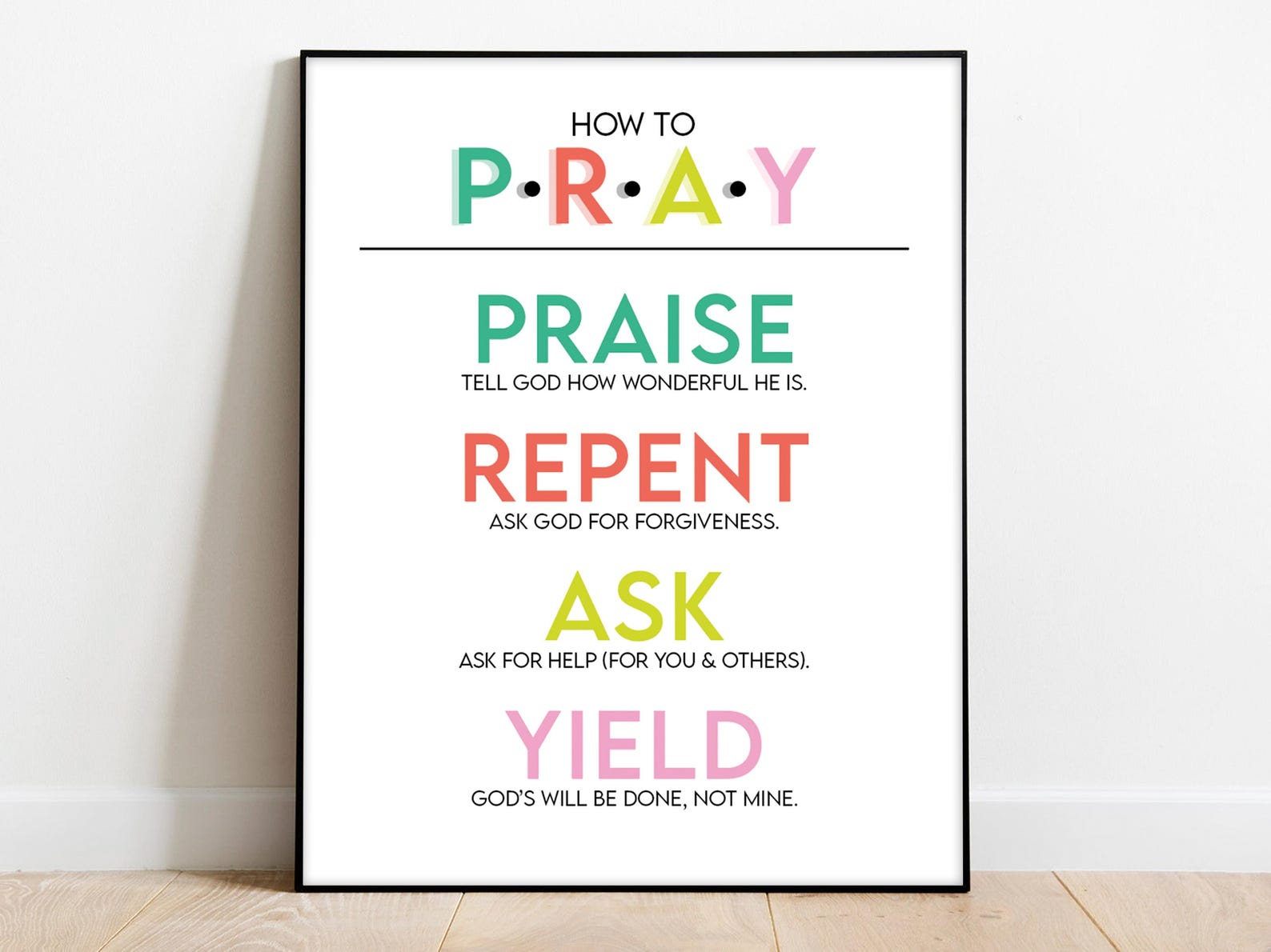 How to Pray, Kids Room Decor, Printable Digital Download, Homeschool ...