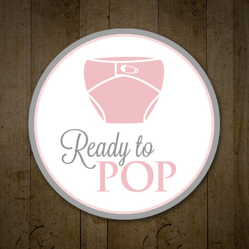 Baby Shower Ready to Pop Labels Pink and Gray Ready to Pop - Etsy