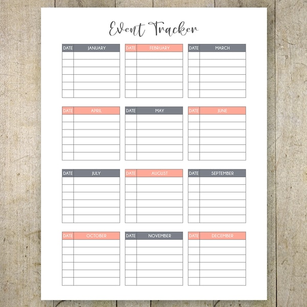 Birthday Calendar Printable - Etsy