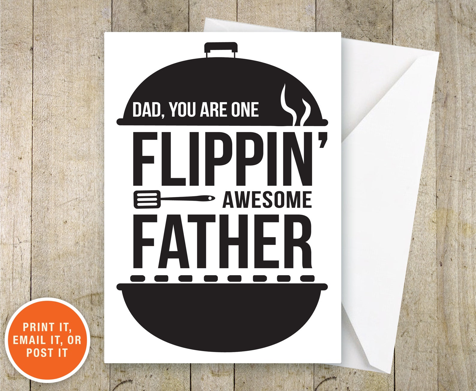 Father's Day Printable Card for Dad. Cute Dad Birthday Card. Printable ...